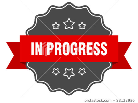 in progress red label. in progress isolated seal. - Stock Illustration ...
