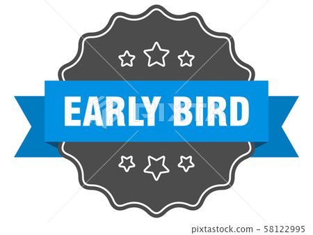 early bird blue label. early bird isolated seal. - Stock Illustration ...
