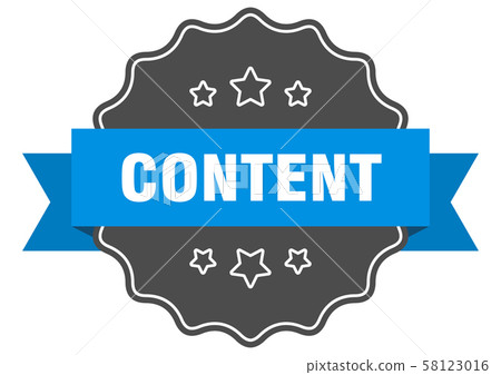 content blue label. content isolated seal. content - Stock Illustration ...