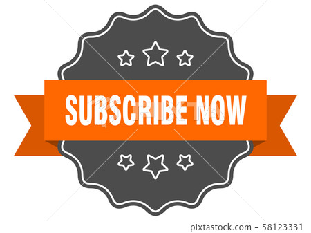 subscribe now isolated seal. subscribe now orange - Stock Illustration ...