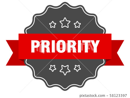 priority red label. priority isolated seal. - Stock Illustration ...