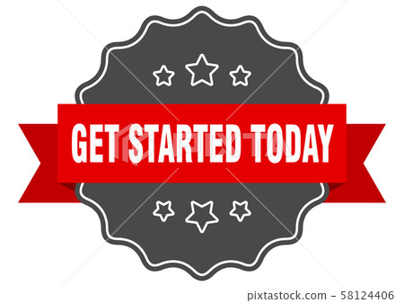 get started today red label. get started today - Stock Illustration ...