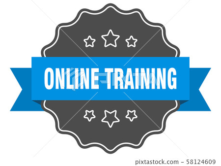 online training blue label. online training - Stock Illustration ...