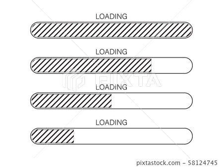 Black and white progress loading bar - Stock Illustration [58124745 ...