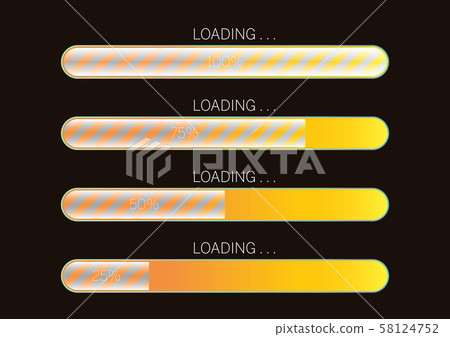 Yellow golden progress loading bar - Stock Illustration [58124752] - PIXTA