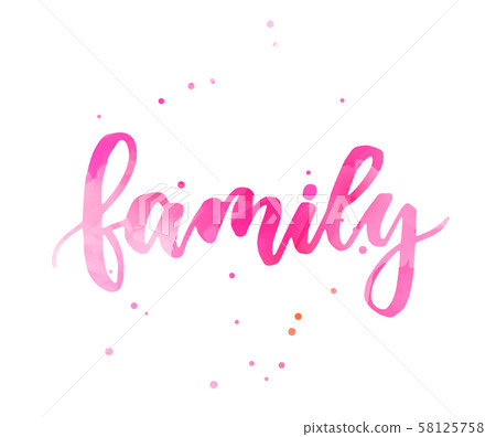 Abstract painted calligraphy - family - Stock Illustration [58125758 ...