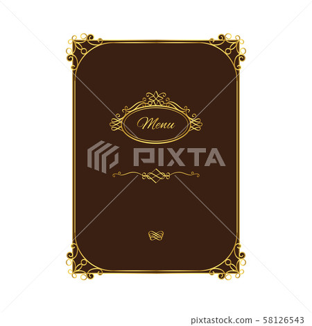 Vintage menu template with gold elements - Stock Illustration [58126543 ...
