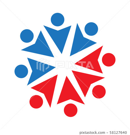 abstract logo in the form of human figures in the - Stock Illustration ...