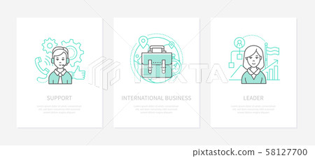 International business - line design style... - Stock Illustration ...