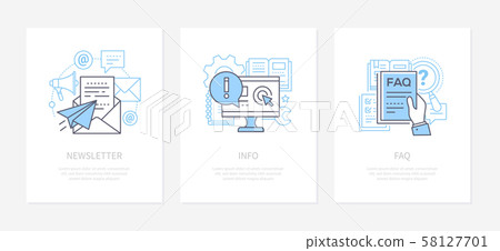 Customer service - line design style icons set - Stock Illustration ...