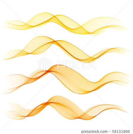 Set of orange abstract wave design element - Stock Illustration ...