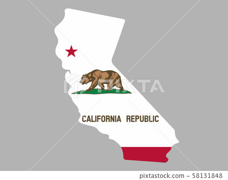 U.S. State of California Map Flag Vector - Stock Illustration [58131848 ...