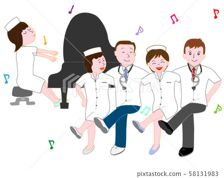 Medical staff and patient concert in hospital - Stock Illustration ...