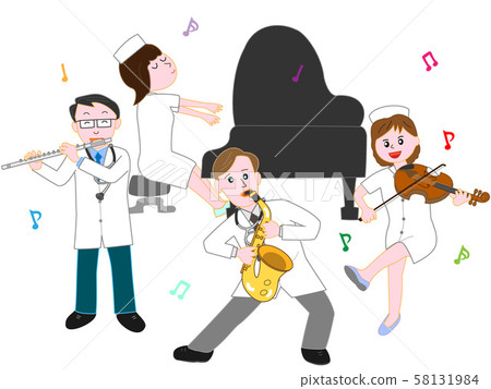 Medical staff and patient concert in hospital - Stock Illustration ...