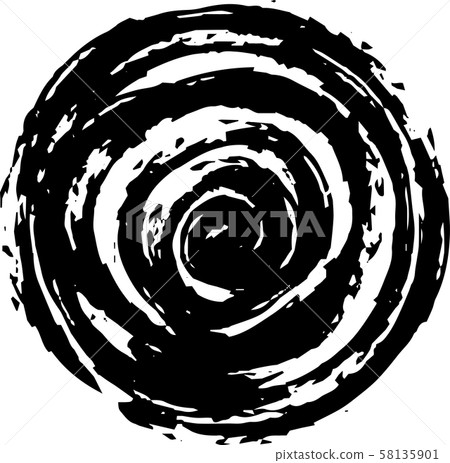 Circle japanese frame rough hand painted... - Stock Illustration ...