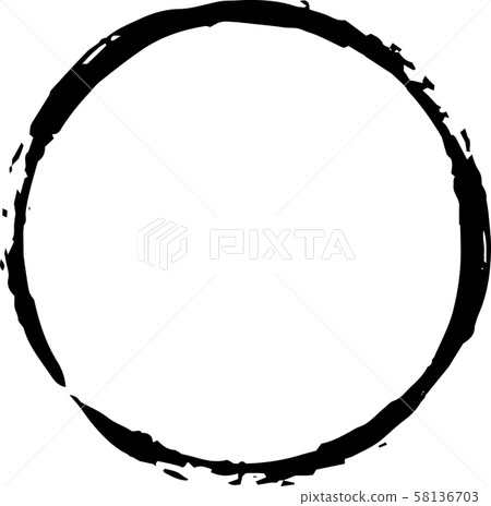 Circle japanese style frame rough hand painted... - Stock Illustration ...