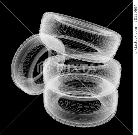 Car wheels X-Ray style - Stock Illustration [58139694] - PIXTA