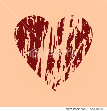 Vector illustration scratched hearts, grunge, love - Stock Illustration ...
