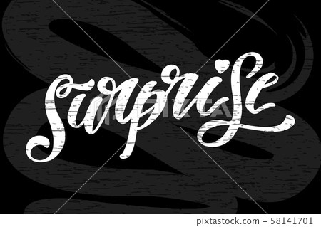 Surprise lettering Calligraphy Brush Text Holiday - Stock Illustration ...
