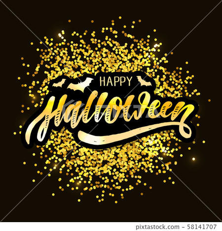 Happy Halloween lettering Calligraphy Brush Text - Stock Illustration ...