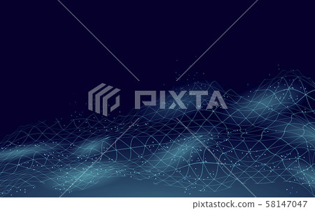 Abstract digital landscape 3D blue background.... - Stock Illustration ...