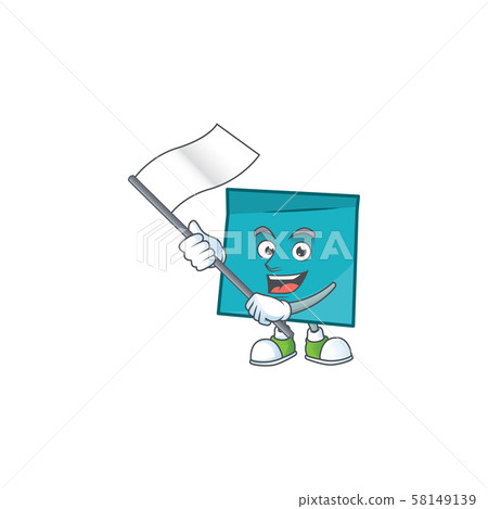 With flag rectangle sticker paper in cartoon... - Stock Illustration ...