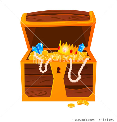 Gold treasures with expensive diamonds - Stock Illustration [58151469 ...
