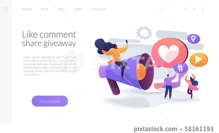 Social network promotion landing page concept - Stock Illustration ...