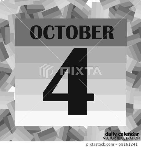 October 4, calendar day. Vector illustration. - Stock Illustration ...