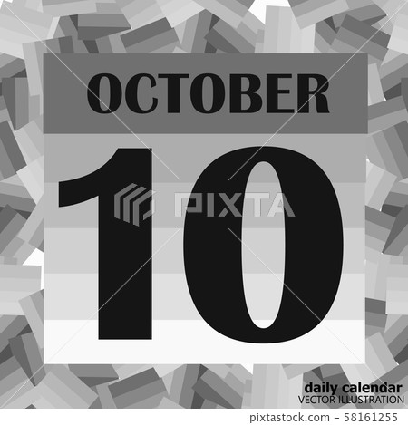 October 10, calendar day. Vector illustration. - Stock Illustration ...