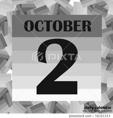 October 2, calendar day. Vector illustration. - Stock Illustration ...