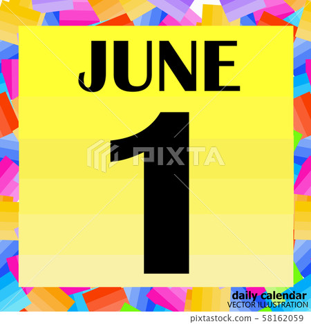 June 1, calendar day. Vector illustration. - Stock Illustration ...