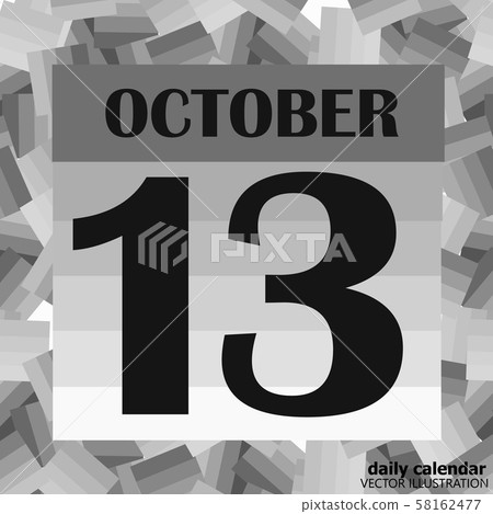 October 13, calendar day. Vector illustration. - Stock Illustration ...