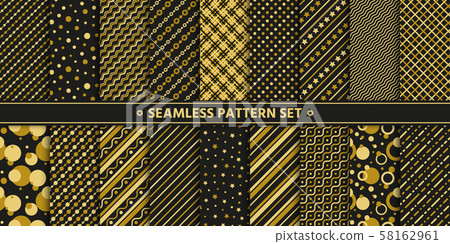 christmas seamless gold strip star pattern vector - Stock Illustration ...