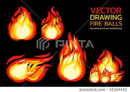 Vector drawing fire balls - Stock Illustration [58164432] - PIXTA