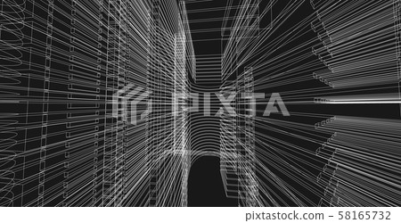 Abstract architecture wireframe background design. - Stock Illustration ...
