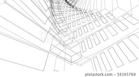 Abstract architecture wireframe background design. - Stock Illustration ...