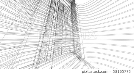 Abstract architecture wireframe background design. - Stock Illustration ...