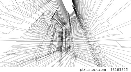 Abstract architecture wireframe background design. - Stock Illustration ...