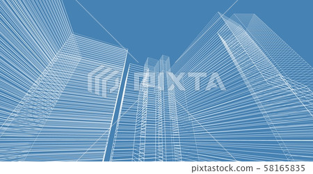 Abstract architecture wireframe background design. - Stock Illustration ...