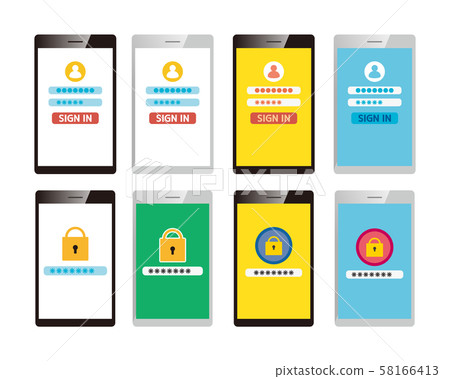 Smartphone Smartphone Mobile Security PC Key... - Stock Illustration ...