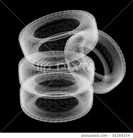 Car wheels X-Ray style - Stock Illustration [58169254] - PIXTA