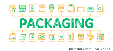 Packaging Minimal Infographic Banner Vector - Stock Illustration ...
