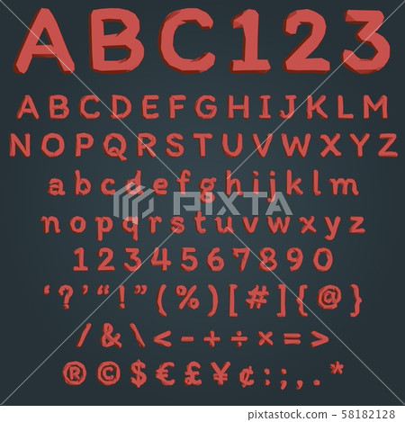 Red ruby crystal font for abstract polygonal text - Stock Illustration ...