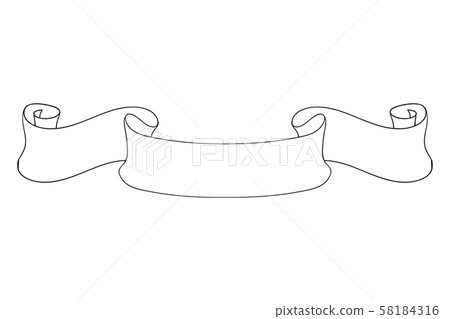 Ribbon scroll. Outline icon - Stock Illustration [58184316] - PIXTA