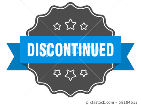 discontinued blue label. discontinued isolated - Stock Illustration ...