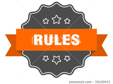 rules isolated seal. rules orange label. rules-插圖素材 [58185631] - PIXTA圖庫