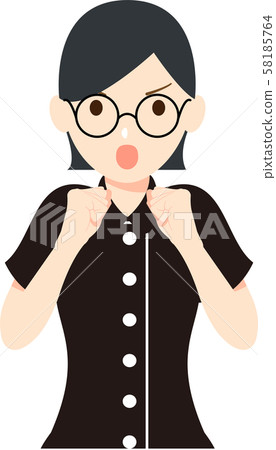 Female nurse with encouragement pose 2g - Stock Illustration [58185764 ...