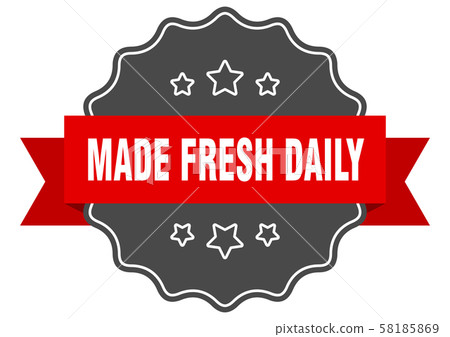 made fresh daily red label. made fresh daily - Stock Illustration ...
