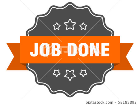 job done isolated seal. job done orange label. job - Stock Illustration ...